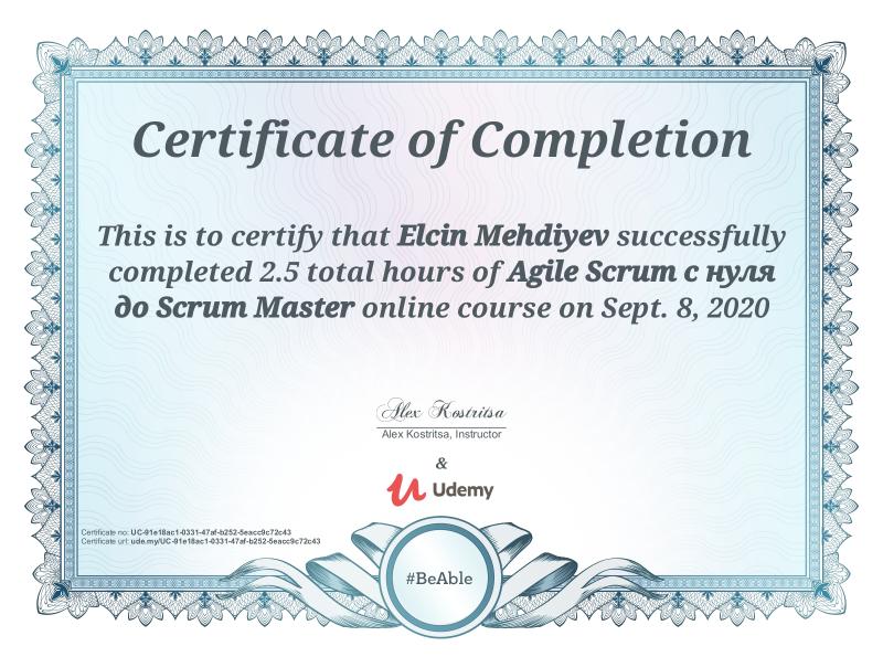 #udemy | Elchin Mehdiyev PSM I, PSPO I #udemy | Elchin Mehdiyev PSM I, PSPO I