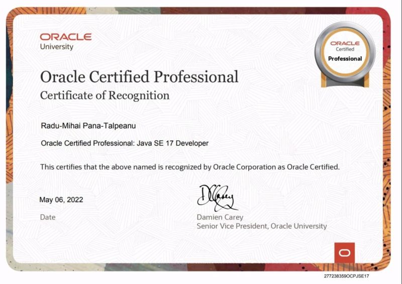Radu P. on LinkedIn: #java #java17 #oraclecertified Radu P. on LinkedIn: #java #java17 #oraclecertified