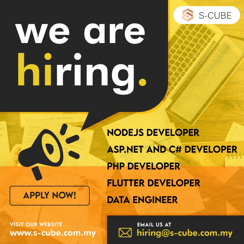 S-Cube Sdn Bhd on LinkedIn: #opportunity #hiring #nodejs #phpdeveloper ... S-Cube Sdn Bhd on LinkedIn: #opportunity #hiring #nodejs #phpdeveloper ...