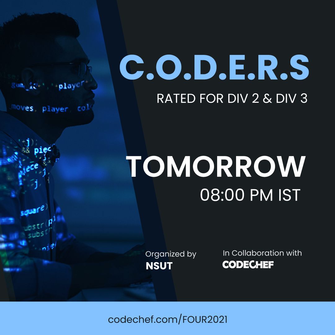 CodeChef on LinkedIn: #codechef #codingisfun #coding CodeChef on LinkedIn: #codechef #codingisfun #coding