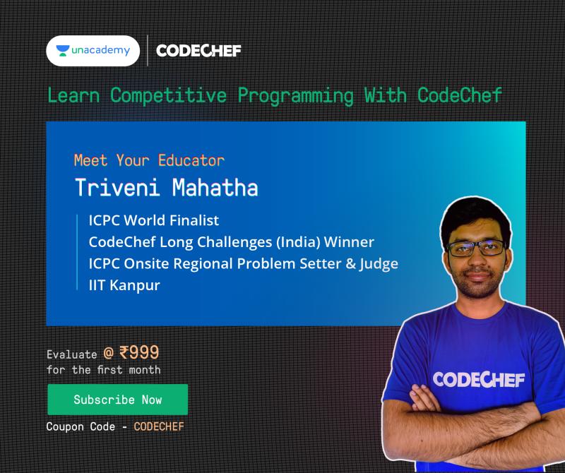 CodeChef on LinkedIn: #learntocode #programming #codechef #unacademy # ... CodeChef on LinkedIn: #learntocode #programming #codechef #unacademy # ...