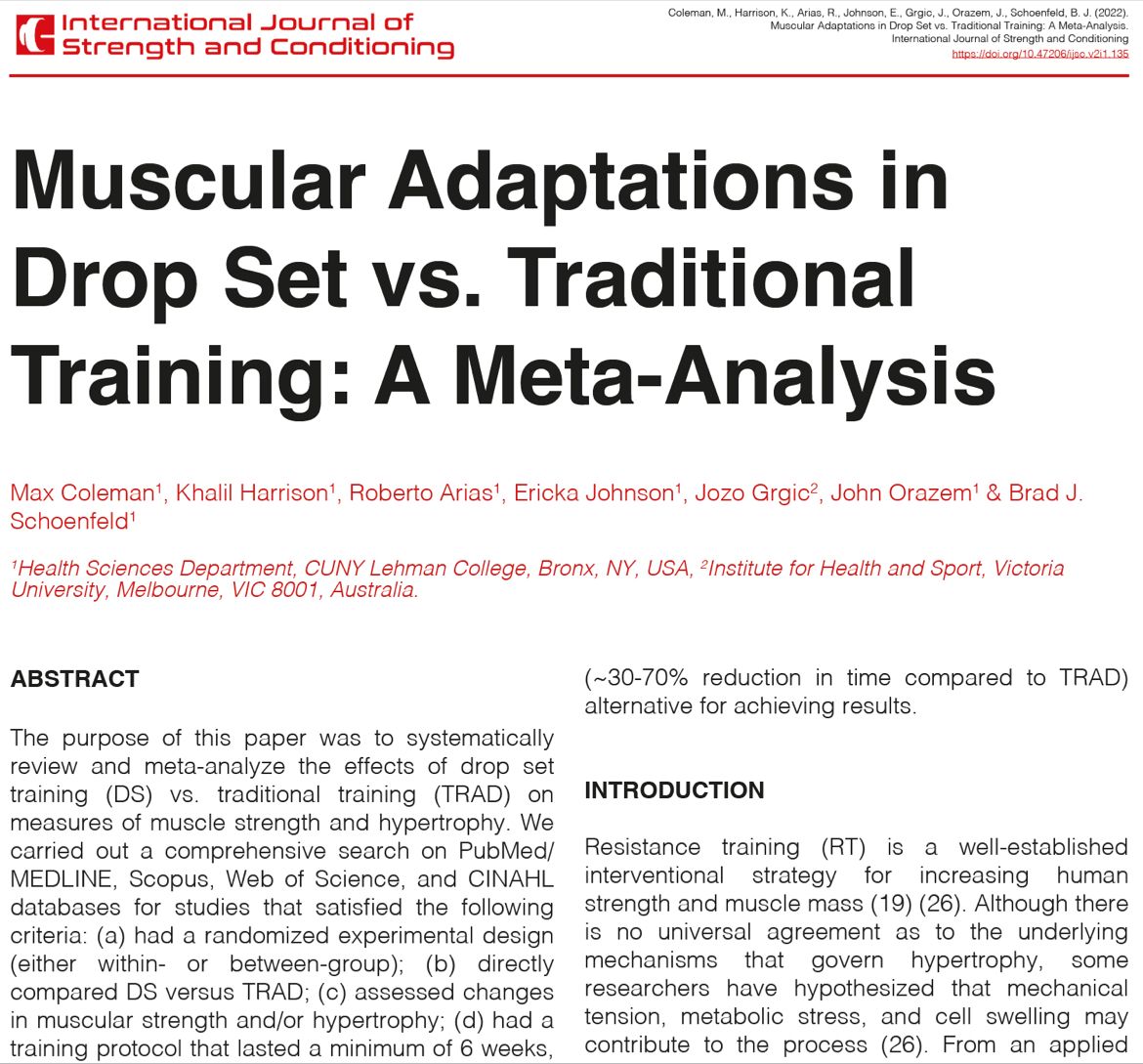 IUSCA on LinkedIn: 🚨Published Today🚨 Muscular Adaptations in Drop Set ... IUSCA on LinkedIn: 🚨Published Today🚨 Muscular Adaptations in Drop Set ...