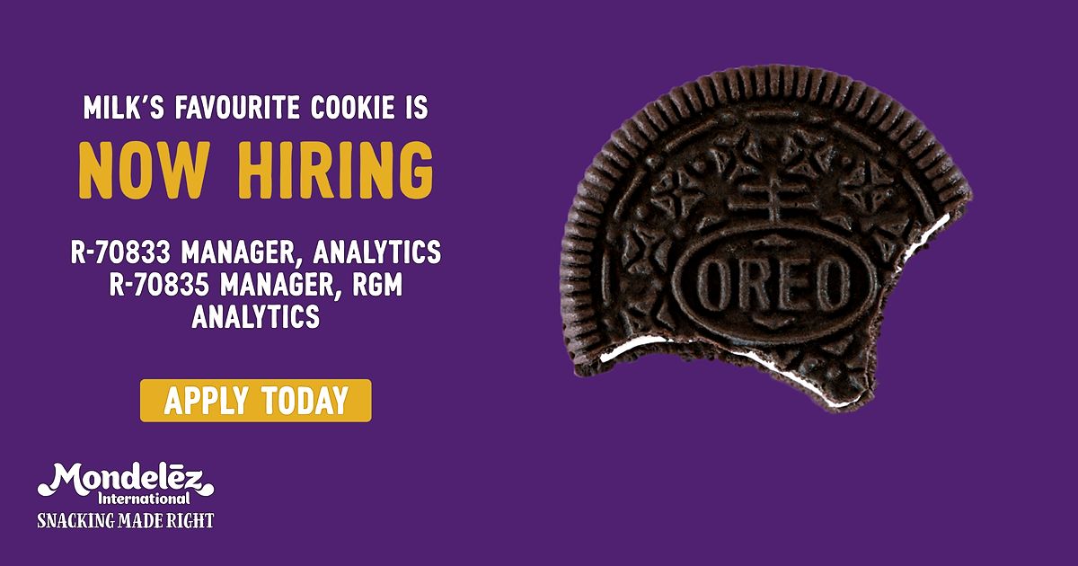 In #MondelezSnackingMexico we have two new openings in our Analytics ... In #MondelezSnackingMexico we have two new openings in our Analytics ...