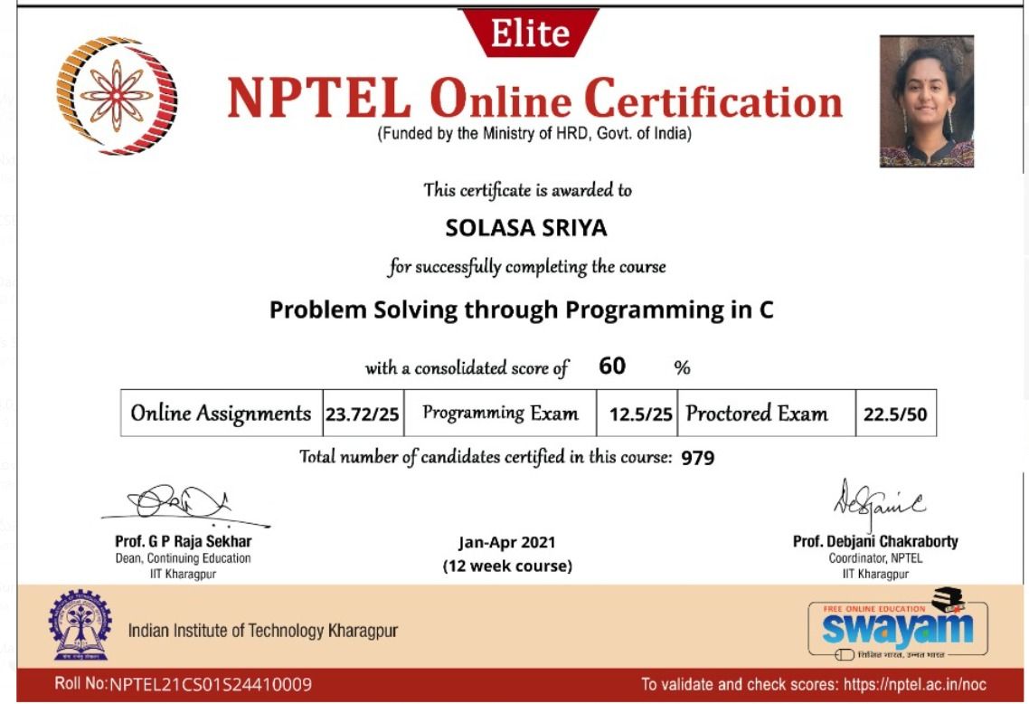 Solasa Sriya on LinkedIn: # NPTEL Solasa Sriya on LinkedIn: # NPTEL