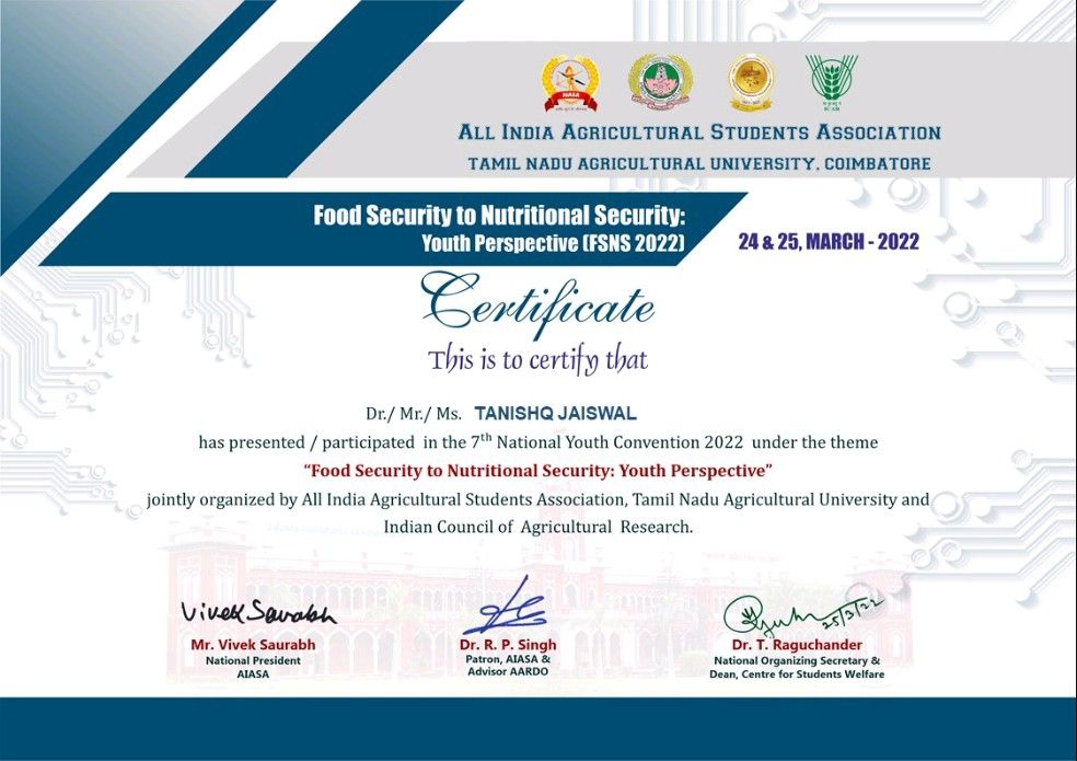 Tanishq Jaiswal on LinkedIn: #aiasa #achievement #certificate #college ... Tanishq Jaiswal on LinkedIn: #aiasa #achievement #certificate #college ...