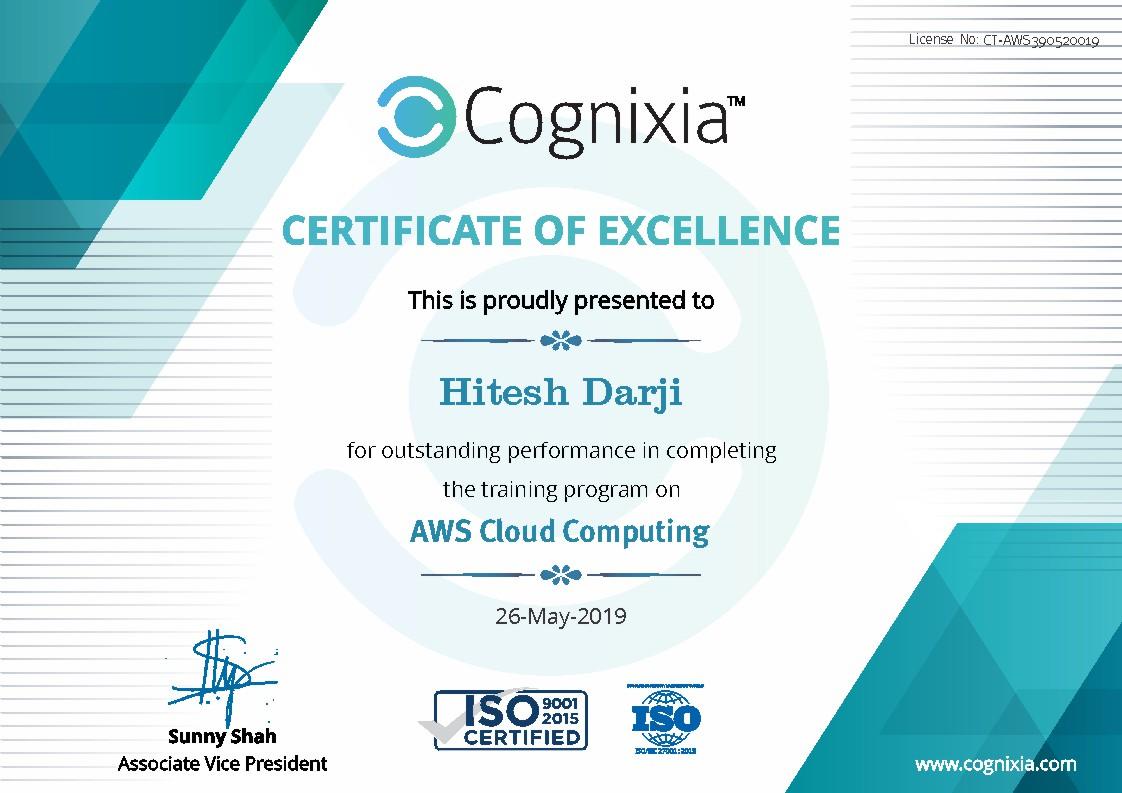 Completed AWS CLOUD COMPUTING | Hitesh Darji Completed AWS CLOUD COMPUTING | Hitesh Darji