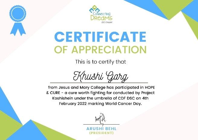 Khushi Garg on LinkedIn: #cancerawareness #cancer Khushi Garg on LinkedIn: #cancerawareness #cancer
