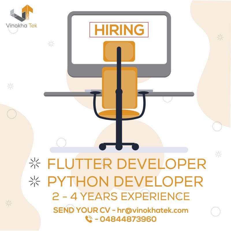 Vinokha Tek on LinkedIn: #hiring #python #flutter Vinokha Tek on LinkedIn: #hiring #python #flutter