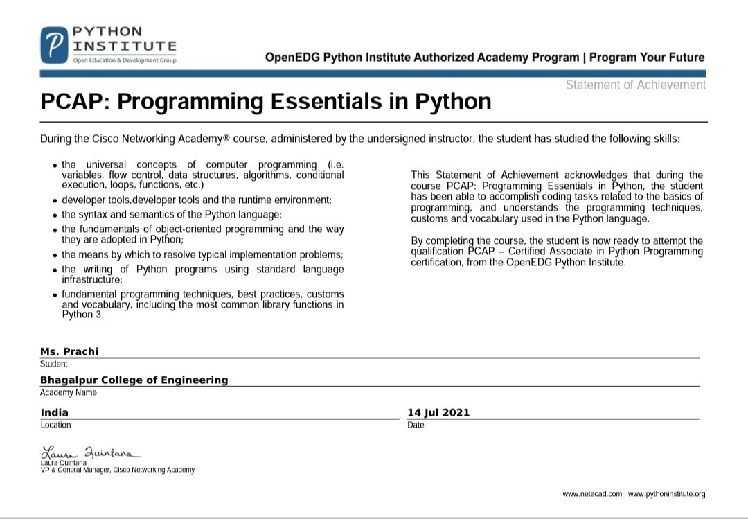 Prachi . on LinkedIn: #cisco #pythonprogramming | 14 comments Prachi . on LinkedIn: #cisco #pythonprogramming | 14 comments