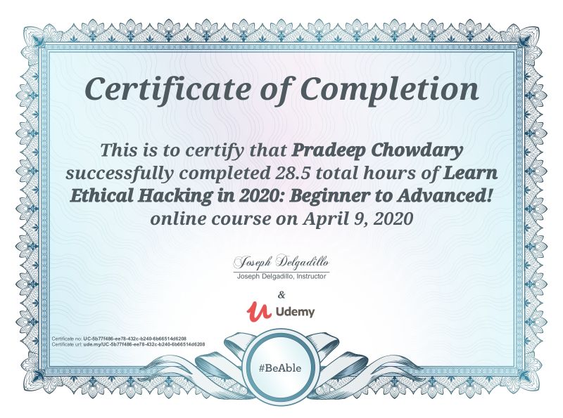 Pradeep Kumar Cheekati on LinkedIn: #ethicalhacking #cybersecurity #udemy Pradeep Kumar Cheekati on LinkedIn: #ethicalhacking #cybersecurity #udemy