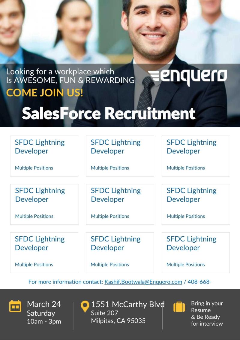 Enquero on LinkedIn: We are hiring! Looking for experienced Salesforce ... Enquero on LinkedIn: We are hiring! Looking for experienced Salesforce ...