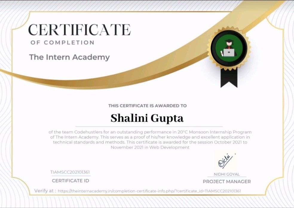 Shalini Gupta on LinkedIn: #connections #internship #webdevelopment # ... Shalini Gupta on LinkedIn: #connections #internship #webdevelopment # ...