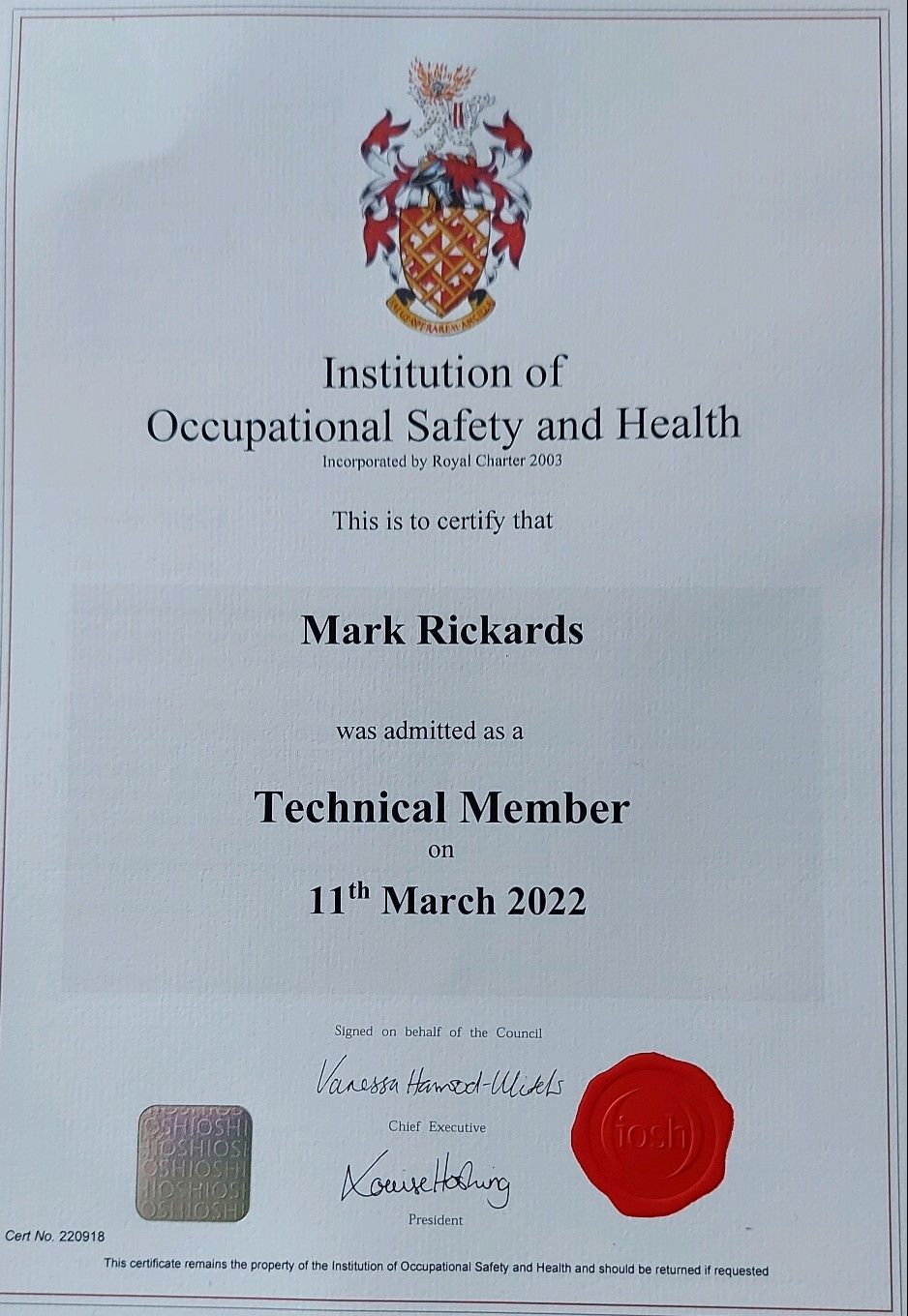 Mark Rickards Tech IOSH on LinkedIn: #work #healthandsafety #iosh Mark Rickards Tech IOSH on LinkedIn: #work #healthandsafety #iosh