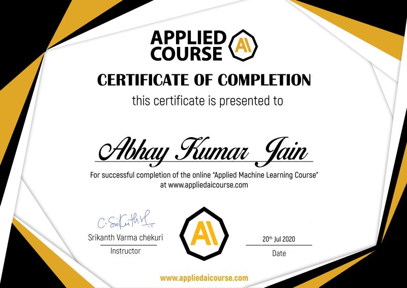 Abhay Jain on LinkedIn: #appliedaicourse #machinelearning # ... Abhay Jain on LinkedIn: #appliedaicourse #machinelearning # ...