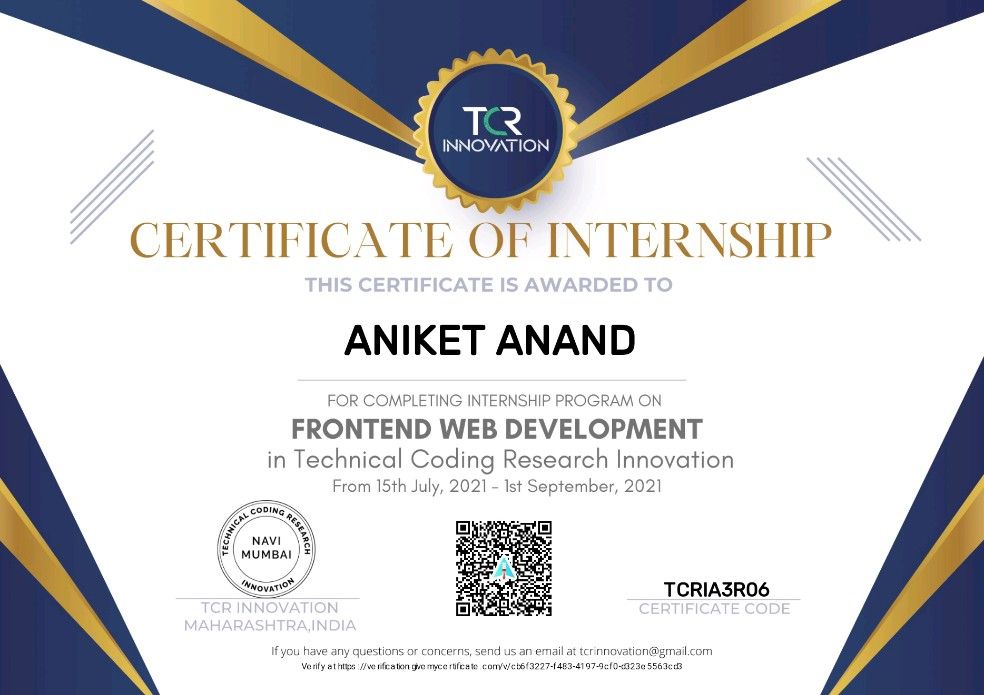 Aniket Anand on LinkedIn: #connections #certificate #givemycertificate ... Aniket Anand on LinkedIn: #connections #certificate #givemycertificate ...