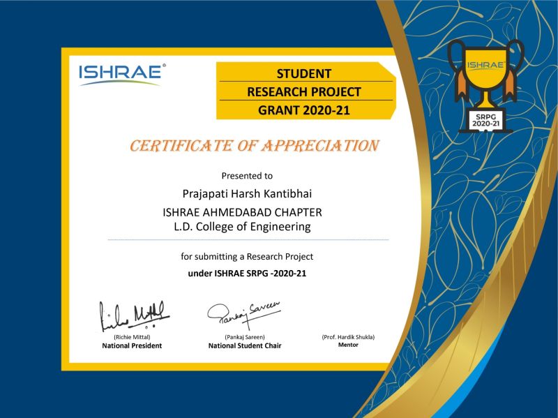 Harsh Prajapati on LinkedIn: #ishrae #srpg Harsh Prajapati on LinkedIn: #ishrae #srpg