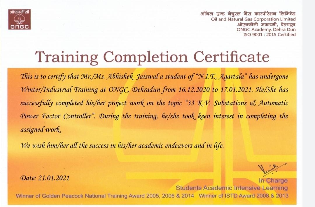 Abhishek Jaiswal on LinkedIn: So here I have Completed Winter Training ... Abhishek Jaiswal on LinkedIn: So here I have Completed Winter Training ...
