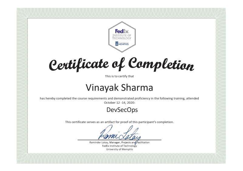 Vinayak Sharma on LinkedIn: #devsecops #cicd #fedex | 11 comments Vinayak Sharma on LinkedIn: #devsecops #cicd #fedex | 11 comments