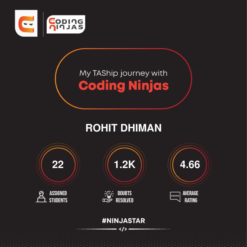 Rohit Dhiman on LinkedIn: #codingninjas #coding #learning #teacher # ... Rohit Dhiman on LinkedIn: #codingninjas #coding #learning #teacher # ...