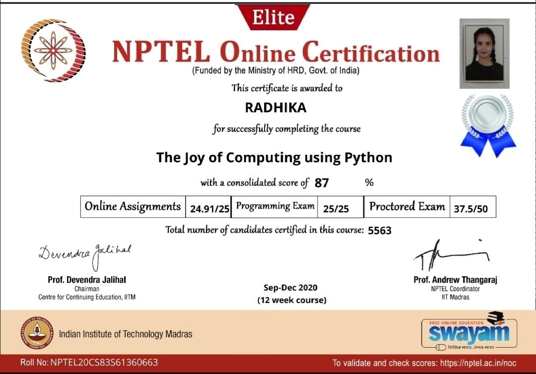 #nptel #pythonprogramming | Radhika Rajput #nptel #pythonprogramming | Radhika Rajput