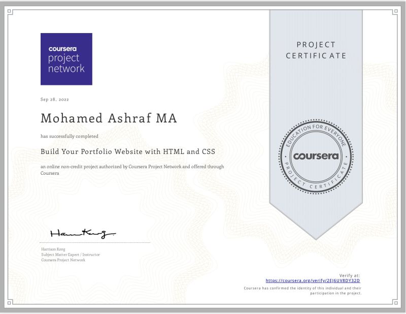 Mohamed Ashraf MA on LinkedIn: #coursera #html #html5 #htmlcss # ... Mohamed Ashraf MA on LinkedIn: #coursera #html #html5 #htmlcss # ...