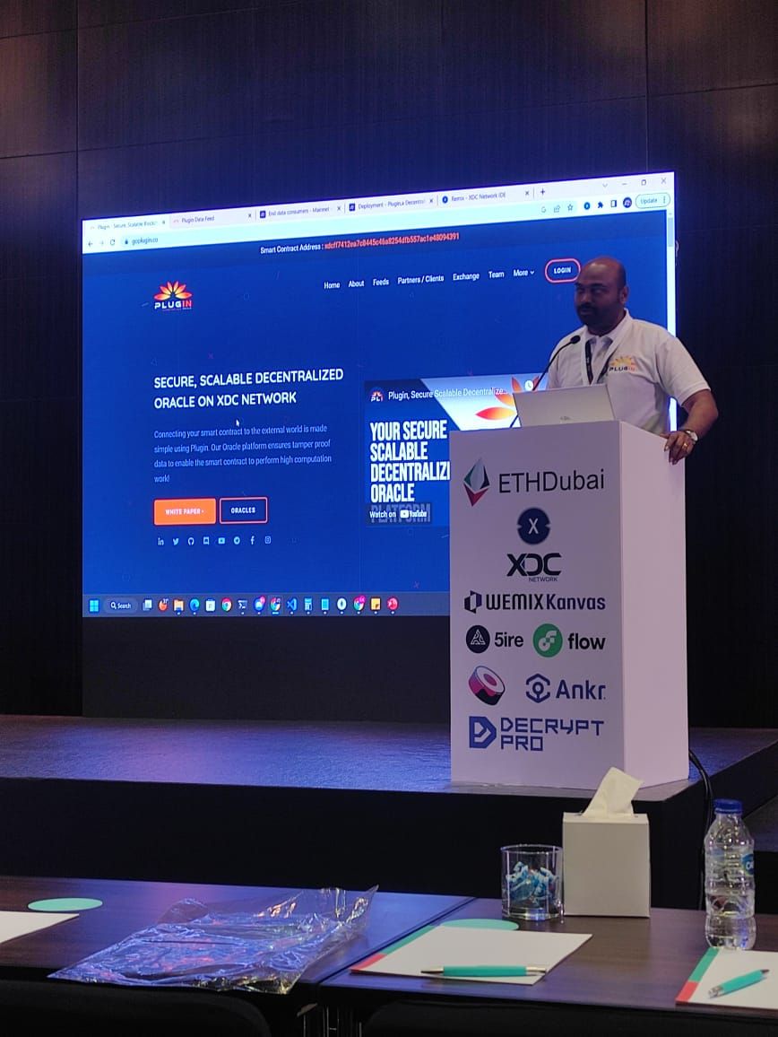 Karthick Gnanasekaran on LinkedIn: #xdc #ethdubai #plugin #oracle #feeds Karthick Gnanasekaran on LinkedIn: #xdc #ethdubai #plugin #oracle #feeds