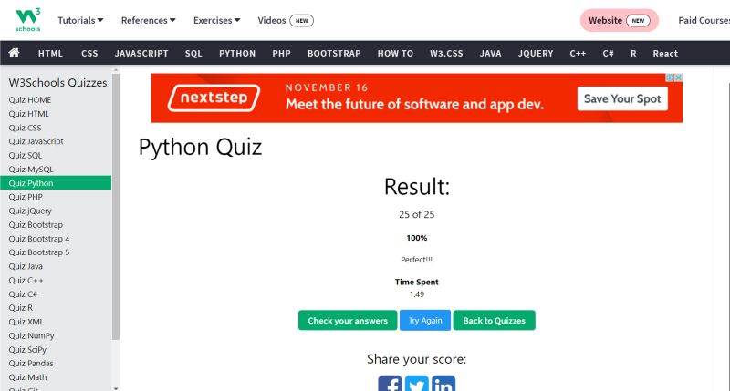 Bhargava Avinash on LinkedIn: #w3schools #python #learncoding Bhargava Avinash on LinkedIn: #w3schools #python #learncoding