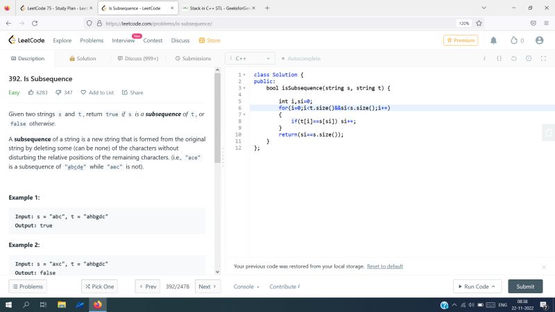 Gate Aspirant on LinkedIn: #day_10 #is_subsequence #leetcode Gate Aspirant on LinkedIn: #day_10 #is_subsequence #leetcode