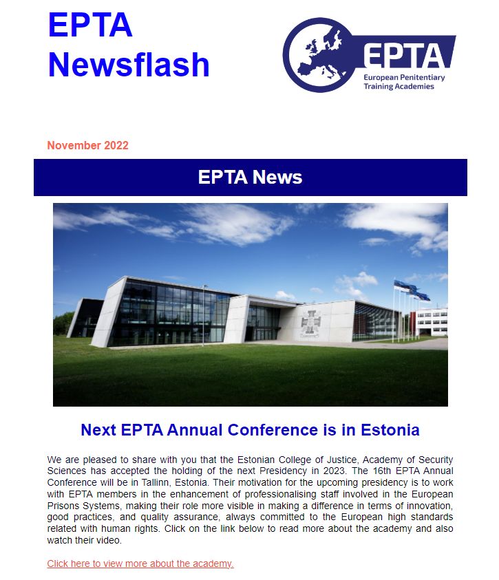 European Penitentiary Training Academies Network (EPTA) on LinkedIn: 📰 ... European Penitentiary Training Academies Network (EPTA) on LinkedIn: 📰 ...