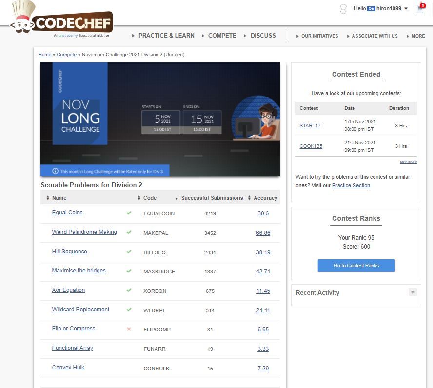 Hiron saha on LinkedIn: #programming #coding #codechef #learning #like ... Hiron saha on LinkedIn: #programming #coding #codechef #learning #like ...