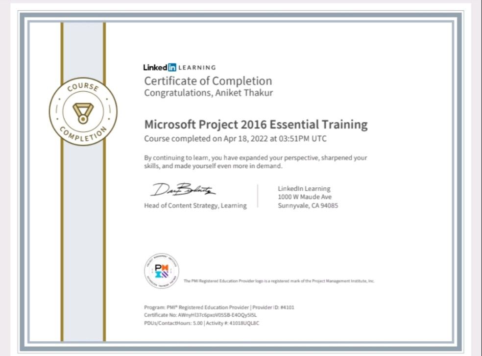 Aniket Thakur on LinkedIn: #microsoftproject Aniket Thakur on LinkedIn: #microsoftproject