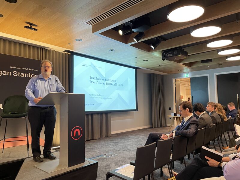 Matthew S Rothman of Millennium is up next. While the barriers to being ... Matthew S Rothman of Millennium is up next. While the barriers to being ...