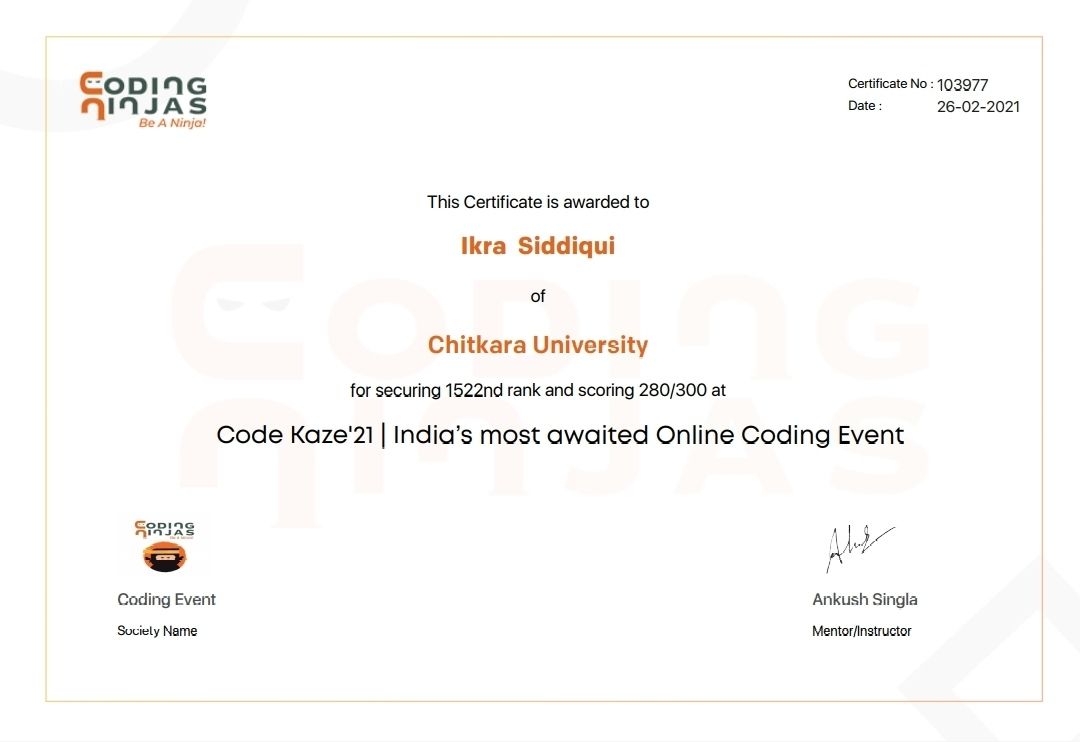 Ikra Siddiqui on LinkedIn: #codekaze21 #coding Ikra Siddiqui on LinkedIn: #codekaze21 #coding