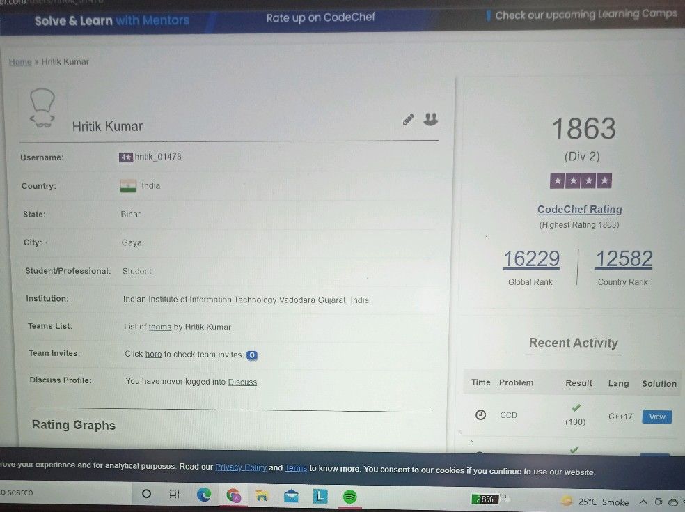 Hritik Kumar on LinkedIn: #codechef #cp Hritik Kumar on LinkedIn: #codechef #cp