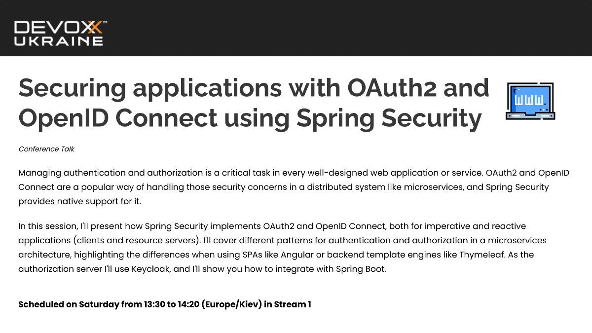 Thomas Vitale on LinkedIn: #devoxxua #oauth2 #oidc #springsecurity # ... Thomas Vitale on LinkedIn: #devoxxua #oauth2 #oidc #springsecurity # ...