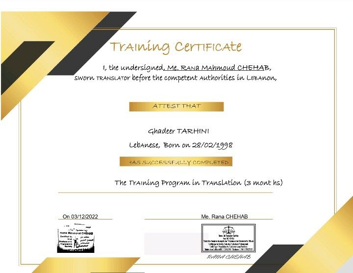 Ghadeer Tarhini LinkedIn‘de: #translation #training Ghadeer Tarhini LinkedIn‘de: #translation #training