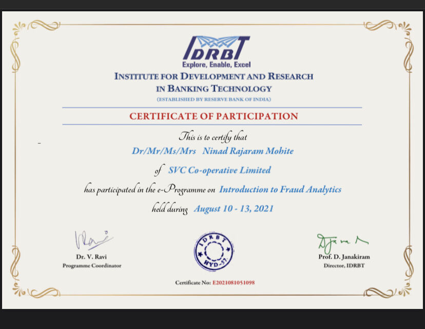 Ninad Mohite on LinkedIn: “I enjoyed being a part of the IDRBT e ... Ninad Mohite on LinkedIn: “I enjoyed being a part of the IDRBT e ...