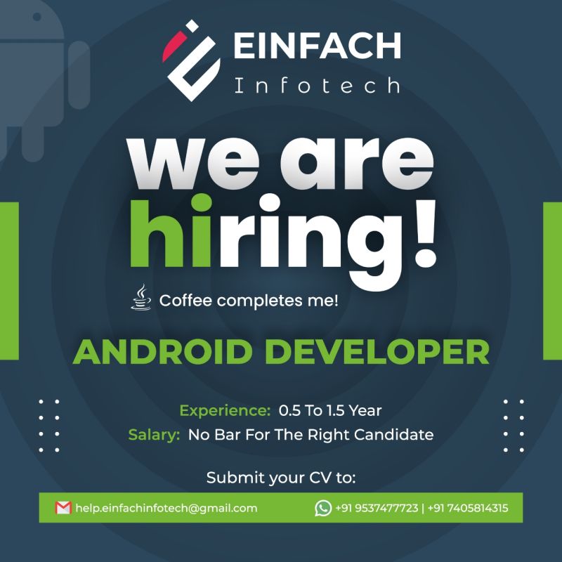 Dhruv Vaghani on LinkedIn: #einfachinfotech #android #androiddeveloper Dhruv Vaghani on LinkedIn: #einfachinfotech #android #androiddeveloper