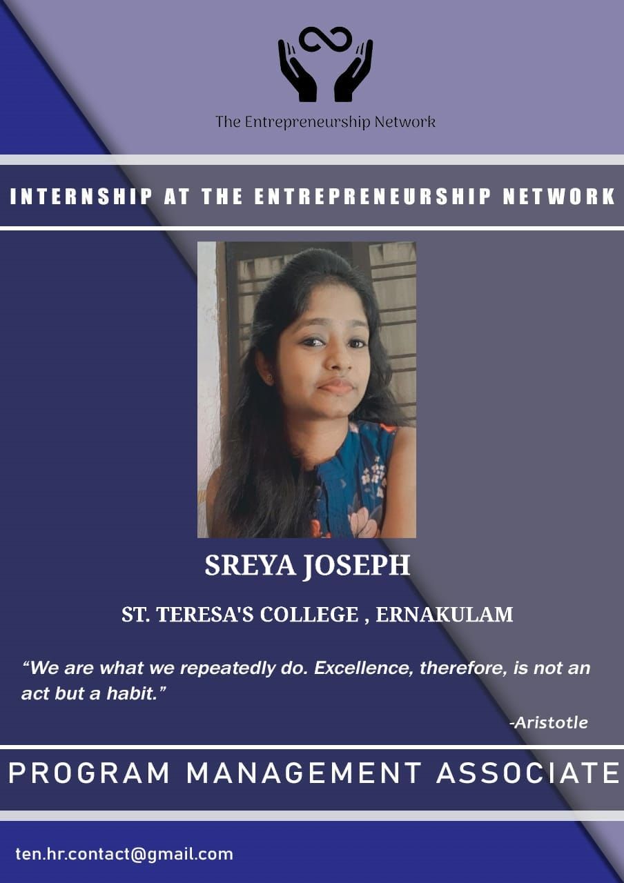 Sreya Joseph on LinkedIn: #ten #teninternship #internship Sreya Joseph on LinkedIn: #ten #teninternship #internship