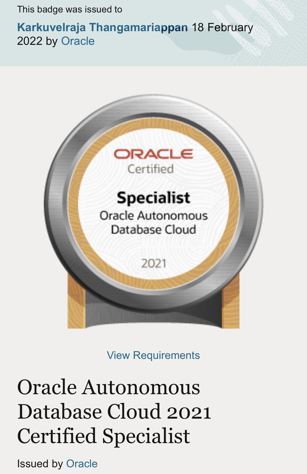 Karkuvelraja Thangamariappan on LinkedIn: #oracle #oraclecloud # ... Karkuvelraja Thangamariappan on LinkedIn: #oracle #oraclecloud # ...