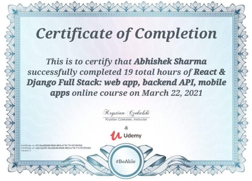 Abhishek Sharma on LinkedIn: #django #python #react #beable Abhishek Sharma on LinkedIn: #django #python #react #beable