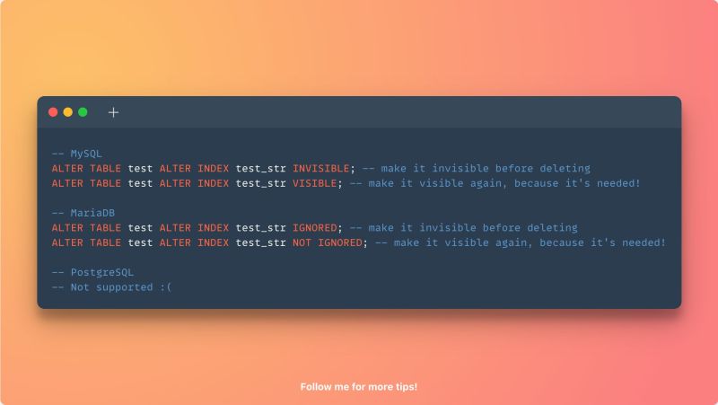 Tobias Petry on LinkedIn: ⚡️ Database Tip Deleting an unused index is ... Tobias Petry on LinkedIn: ⚡️ Database Tip Deleting an unused index is ...