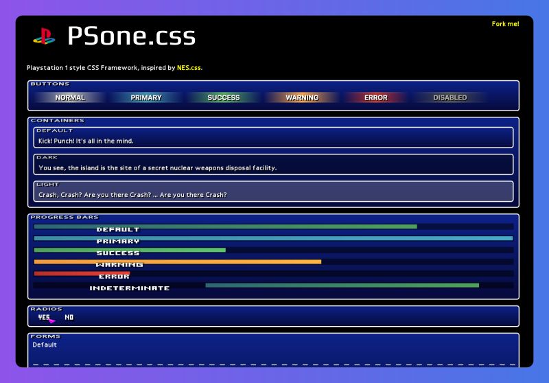 Michael Hoffmann on LinkedIn: 🛠️ PSOne.css 👉🏻 Playstation 1 style CSS ... Michael Hoffmann on LinkedIn: 🛠️ PSOne.css 👉🏻 Playstation 1 style CSS ...