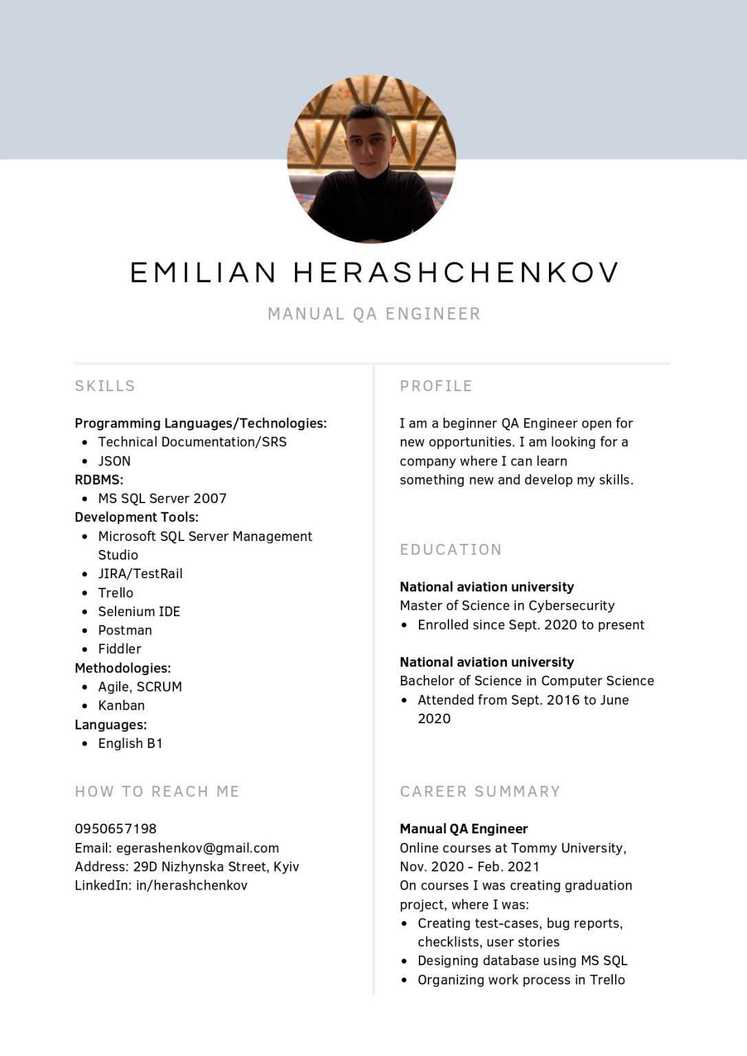 Emilian Herashchenkov on LinkedIn: #qa #qamanual #qaengineer #opentowork Emilian Herashchenkov on LinkedIn: #qa #qamanual #qaengineer #opentowork