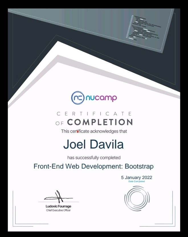 Joel Davila on LinkedIn: #javascript #react #nucamp #nucampbootcamp # ... Joel Davila on LinkedIn: #javascript #react #nucamp #nucampbootcamp # ...