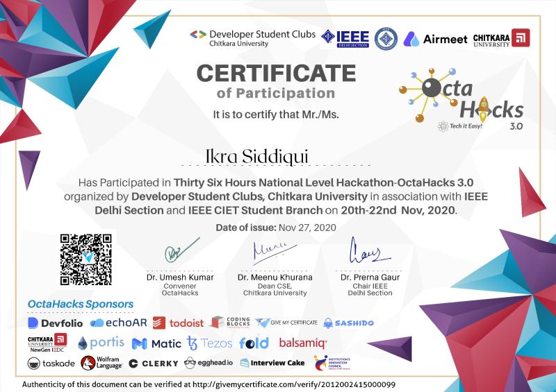 Ikra Siddiqui on LinkedIn: #thankyou #ocktahacks3 #hackathon2020 Ikra Siddiqui on LinkedIn: #thankyou #ocktahacks3 #hackathon2020