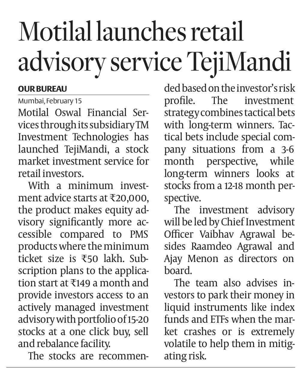 Vaibhav Agrawal on LinkedIn: Happy to share that Teji Mandi has been ... Vaibhav Agrawal on LinkedIn: Happy to share that Teji Mandi has been ...