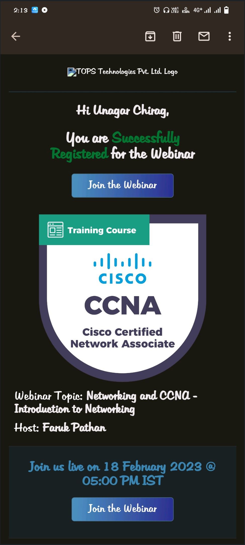 Chirag Unagar on LinkedIn: My first Training Course... CCNA(CISCO ... Chirag Unagar on LinkedIn: My first Training Course... CCNA(CISCO ...