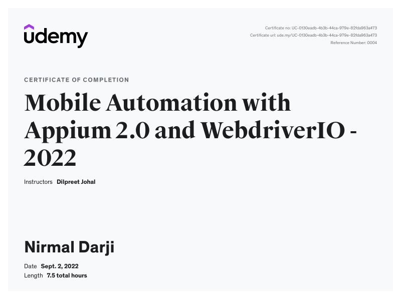 Nirmal Darji on LinkedIn: #mobileautomation #appium #webdriverio # ... Nirmal Darji on LinkedIn: #mobileautomation #appium #webdriverio # ...