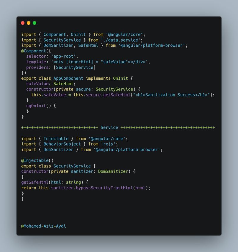 Mohamed Aziz Aydi on LinkedIn: #angular #security #html #javascript # ... Mohamed Aziz Aydi on LinkedIn: #angular #security #html #javascript # ...